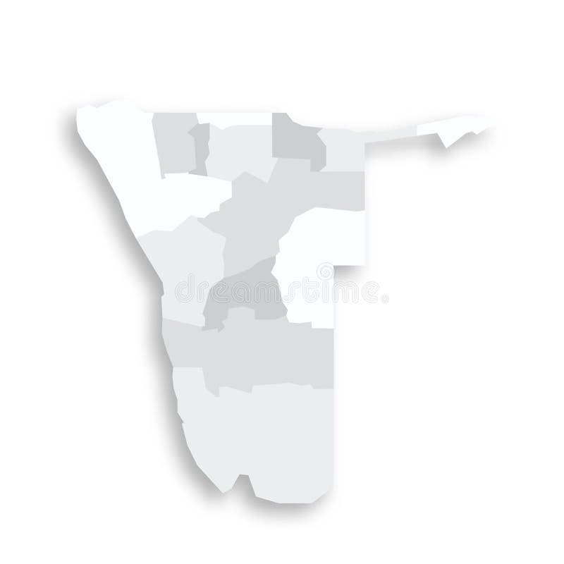 Namibia Political Map of Administrative Divisions Stock Vector ...