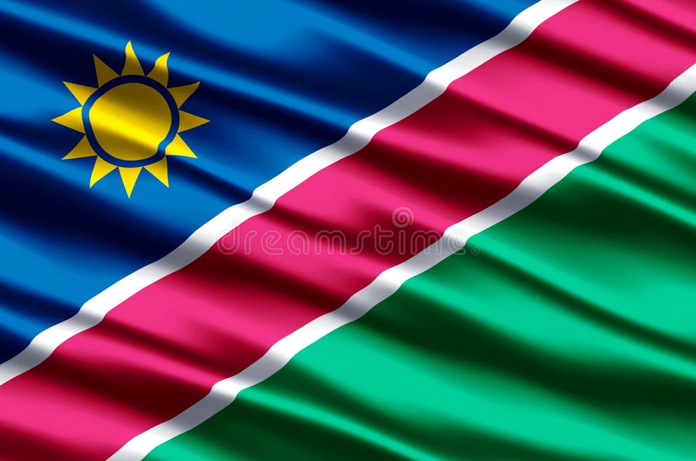 Namibia Realistic Flag Illustration. Stock Illustration - Illustration ...
