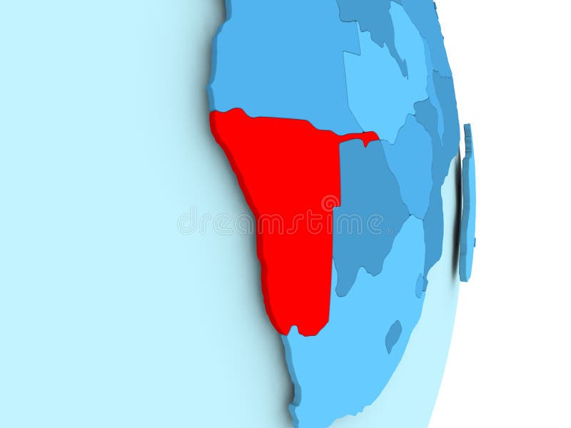 Map of Namibia in red stock illustration. Illustration of republic ...