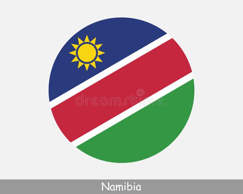 Namibia Round Circle Flag. Namibian Circular Button Banner Icon Stock ...