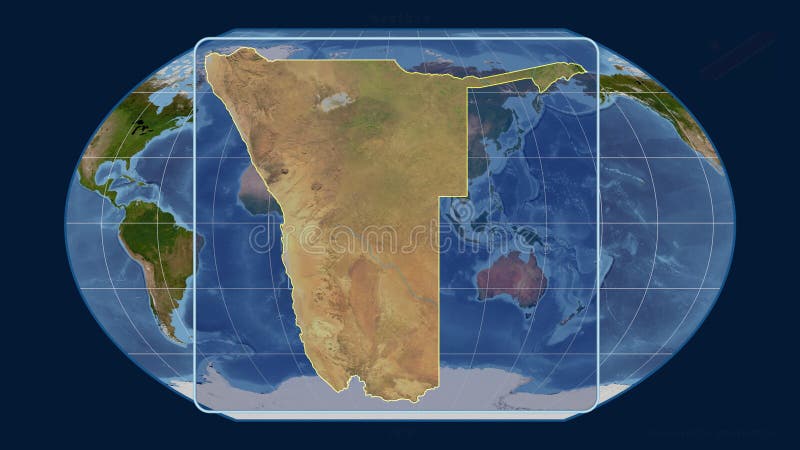 Namibia - Satellite. Kavrayskiy, Centered Stock Illustration ...