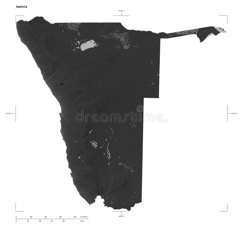 Namibia Shape on White. Grayscale Stock Illustration - Illustration of ...