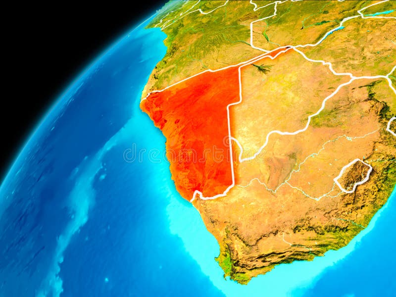 Namibia from space stock illustration. Illustration of international ...