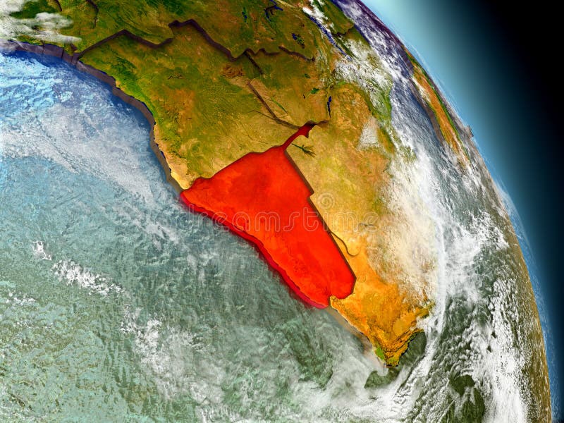 Namibia from space stock illustration. Illustration of satellite - 91102885