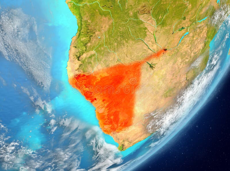 Namibia from space stock illustration. Illustration of namibian - 110419673
