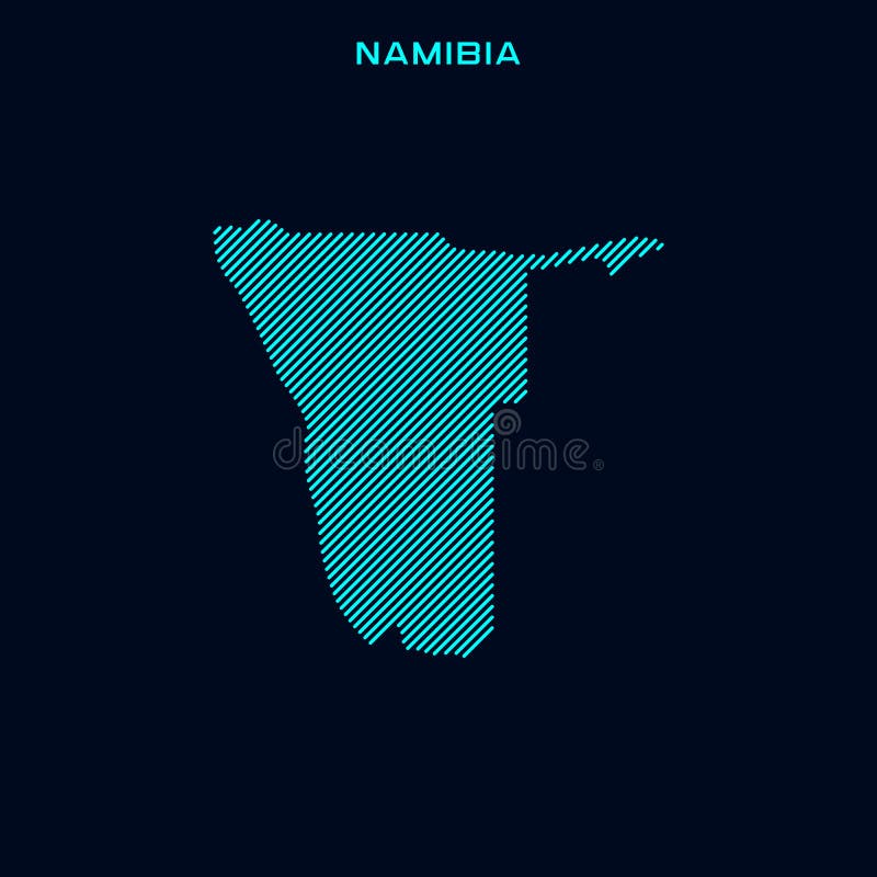 Namibia Striped Map Vector Design Template with Blue Background. Stock ...