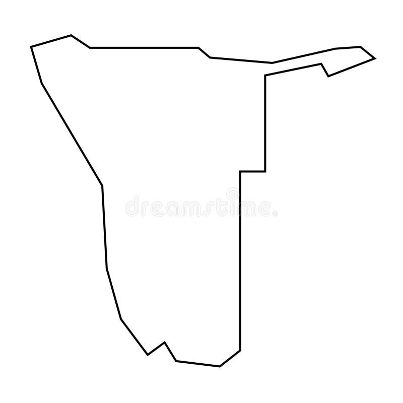 Namibia Vector Country Map Thin Outline Icon Stock Vector ...