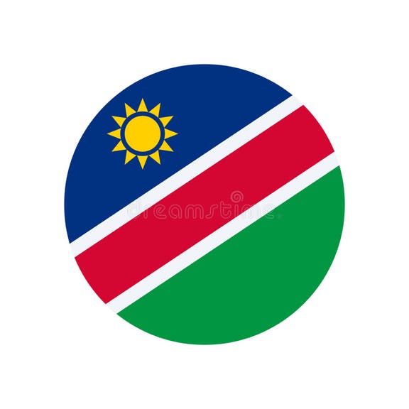 Namibia Vector Flag Circle on White Background Stock Vector ...