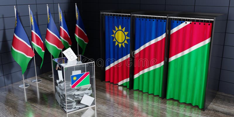 Namibia - Voting Booths and Ballot Box Stock Illustration ...