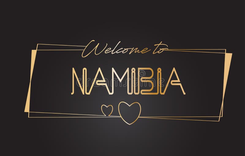 Namibia Handwritten Vector Word Text with Butterflies and Colorful ...