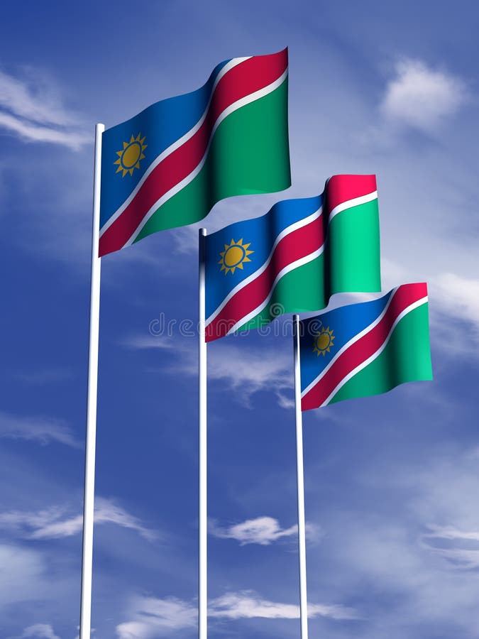 Namibian flag stock illustration. Illustration of emblem - 4767866