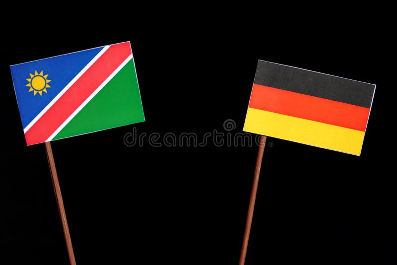 German Namibia Flag Together Germany Waving Background Stock Photos ...