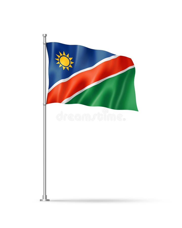 Namibian Flag Isolated on White Stock Illustration - Illustration of ...