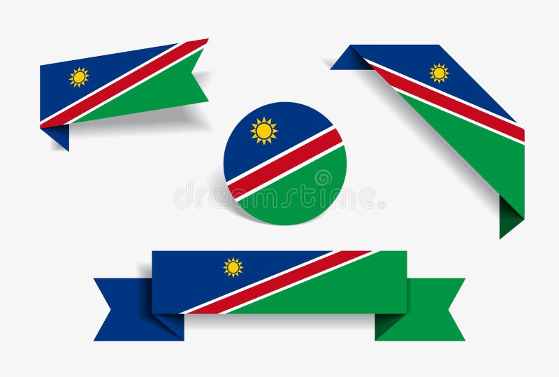 Namibian Flag Stickers and Labels. Vector Illustration. Stock Vector ...