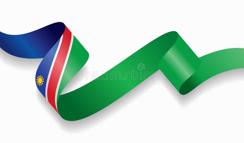 Namibian Flag Wavy Abstract Background. Vector Illustration. Stock ...