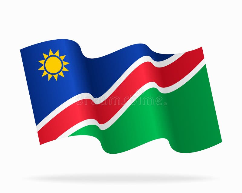 Namibian Flag Wavy Background Layout. Vector Illustration. Stock ...