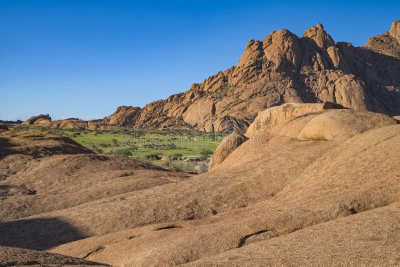 Namibian the Rocks of Spitzkoppe Stock Photo - Image of namibian, blue ...