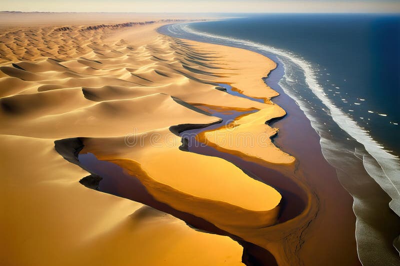 Namibias Skeleton Coast and Namib Desert Stock Illustration ...