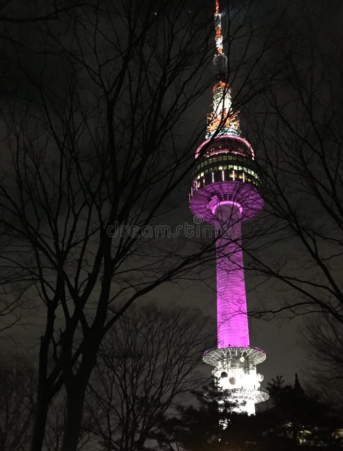 Namsan Tower Viewed Behind an Ancient Wall at Inwangsan Mountain in ...