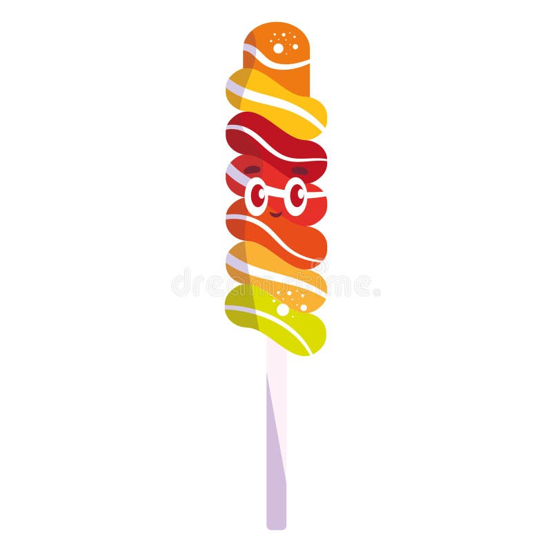 Cute Twisted Candy Bar Kawaii for Halloween Stock Vector - Illustration ...