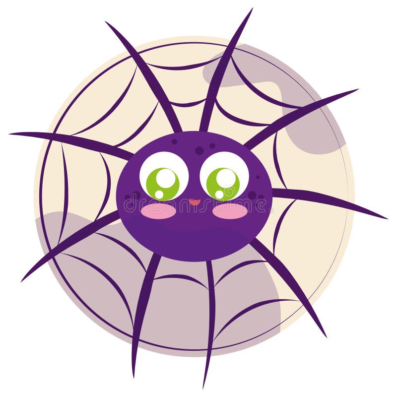 CUTE PURPLE CAKE SPIDER WEB KAWAII for HALLOWEEN Stock Vector ...