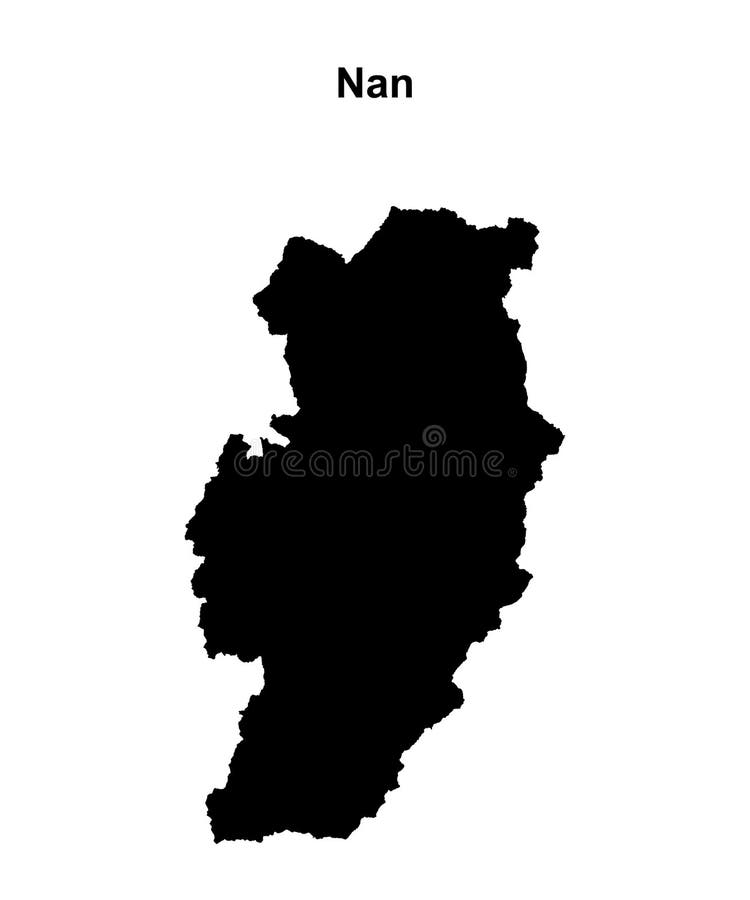 Nan outline map stock vector. Illustration of boundary - 360658793
