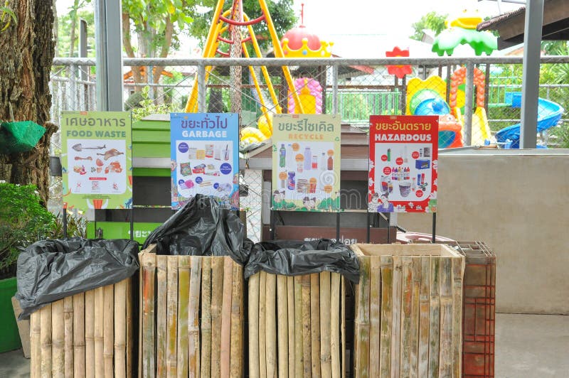 Bamboo Trash in the Community is a Simple Waste Sorting , Concept Waste ...
