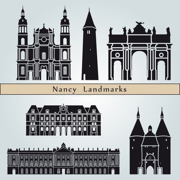 Nancy Landmarks and Monuments Stock Vector - Illustration of nancy ...