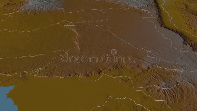 Nandi Extruded. Kenya. Stereographic Relief Map Stock Video - Video of ...