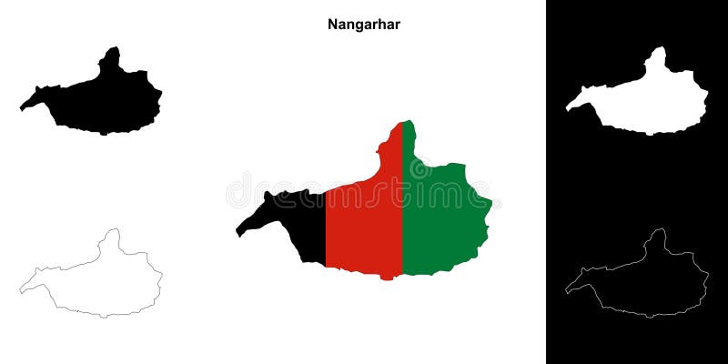 Nangarhar outline map stock vector. Illustration of design - 323726433