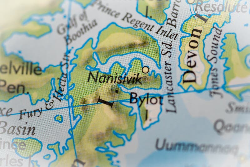 Nanisivik, Canada Highlighted on a World Map Stock Image - Image of ...