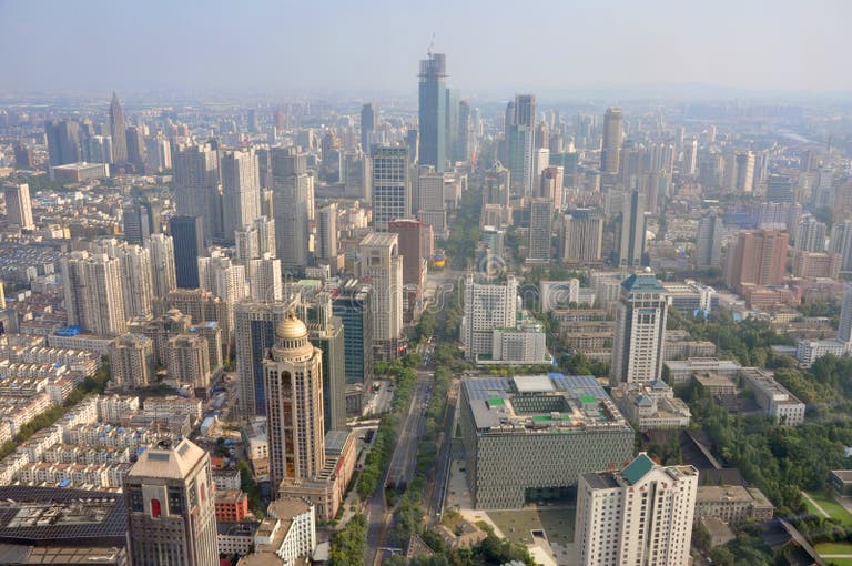 Nanjing Modern Skyline, China Editorial Photography - Image of center ...