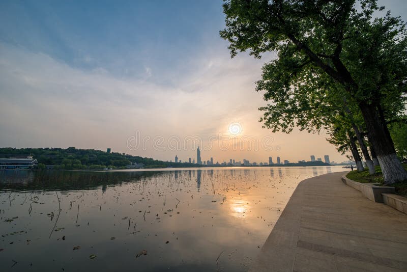 Nanjing xuanwu lake stock photo. Image of blue, quiet - 53412314