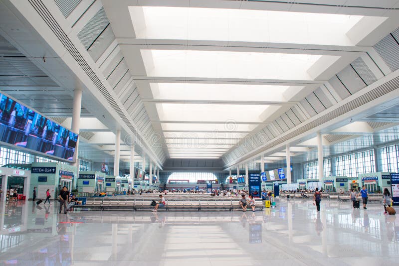 Nanning Railway Station at Night Editorial Photography - Image of ...
