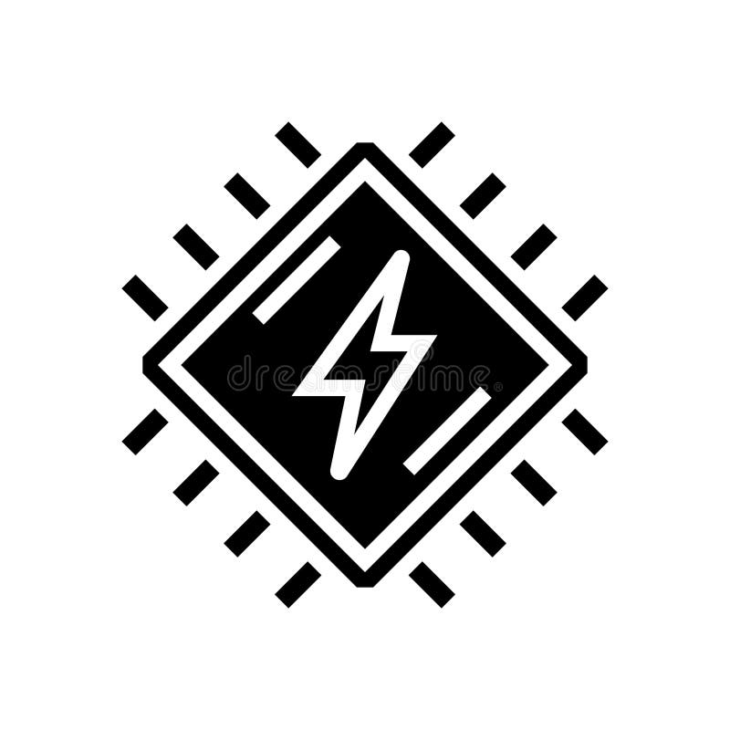 Nano Battery Glyph Icon Vector Illustration Stock Vector - Illustration ...