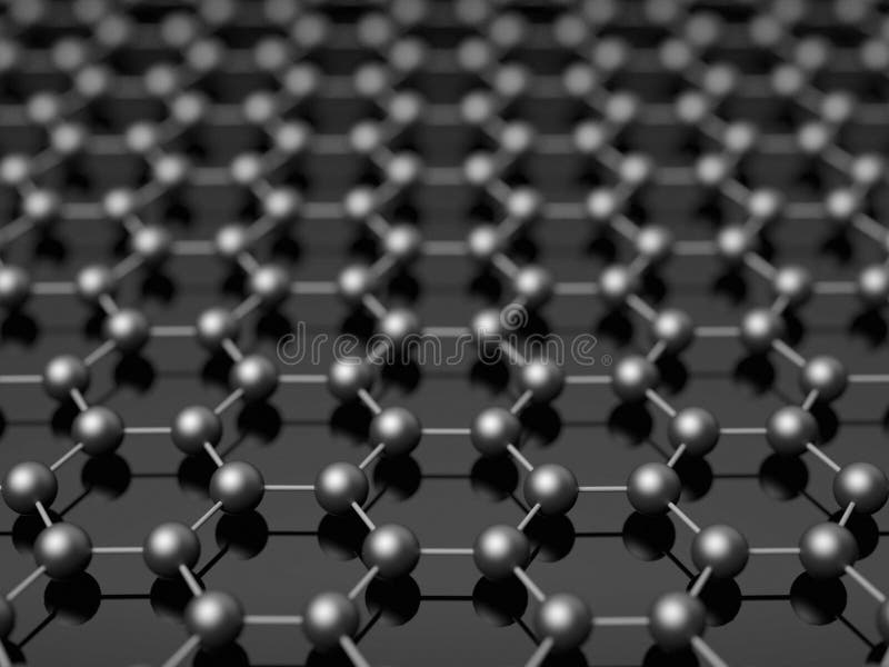 Nano Black Hexagonal Background. Stock Illustration - Illustration of ...