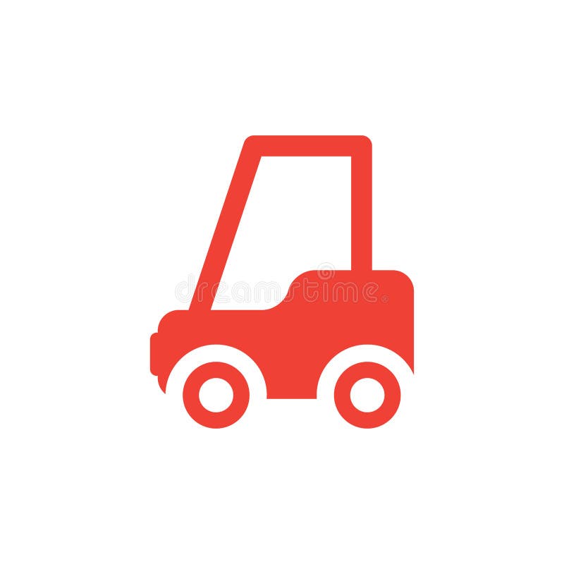 Nano Car Red Icon on White Background. Red Flat Style Vector ...