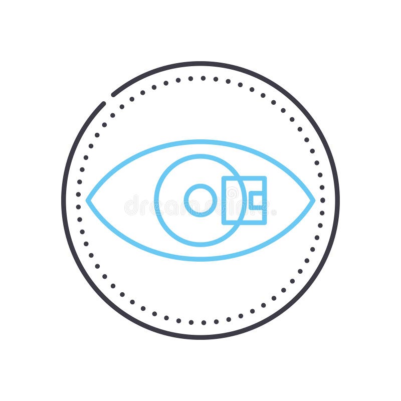 Nano Contact Lenses Line Icon Outline Symbol Vector Illustration