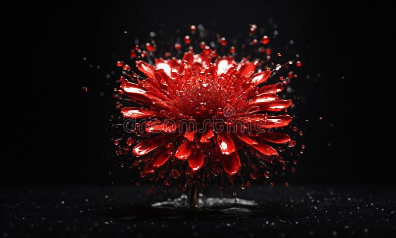 Nano Decay of a Beautiful Flower Close Up on a Black Background Stock ...