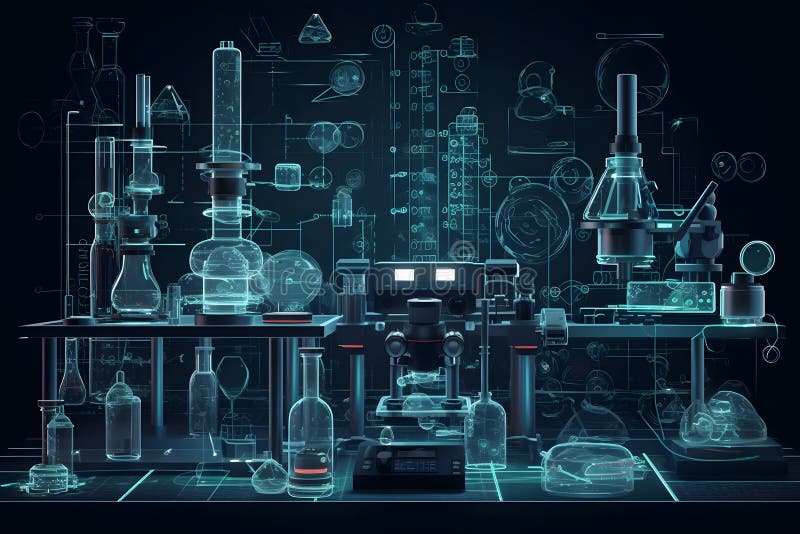 Nano Digital Laboratory. Biotechnology of the Future Stock Illustration ...