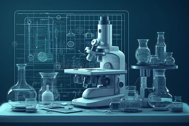 Nano Digital Laboratory. Biotechnology of the Future Stock Illustration ...