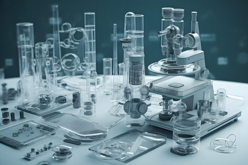 Nano Digital Laboratory. Biotechnology of the Future Stock Illustration ...