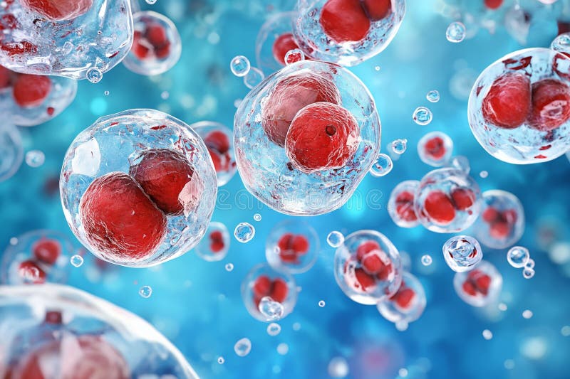 Nano-Molecular Cell, Strong Increase in Cellular Processes Stock Image ...