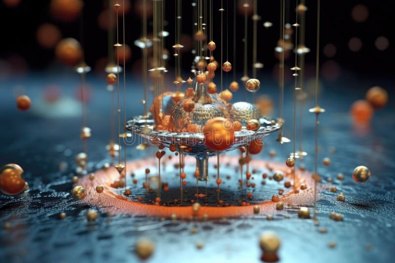 Nano-particles Suspended in a Liquid Solution Stock Illustration ...