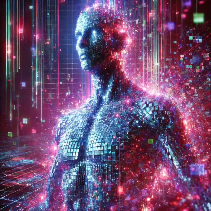 Nano Pixel Art of a Human Figure Stock Illustration - Illustration of ...