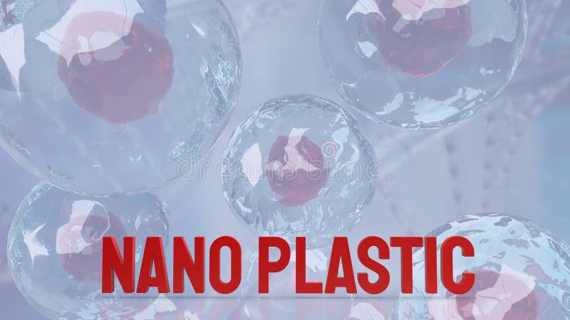 The Nano Plastic on Sci Background 3d Rendering Stock Illustration ...