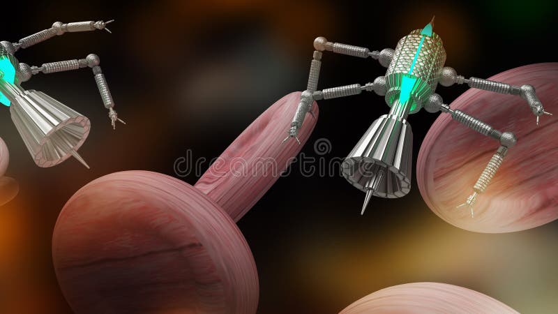 The Nano Robotic for Medical and Sci Background Content 3d Rendering ...