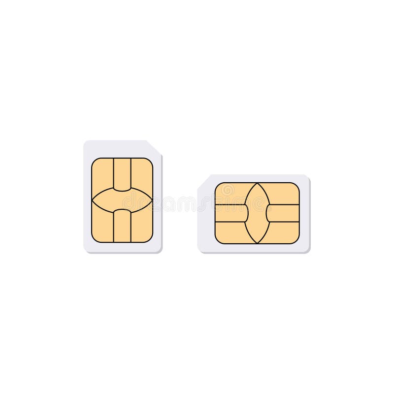 Nano SIM Card Icon in Flat Style. Vector Illustration Stock Vector ...