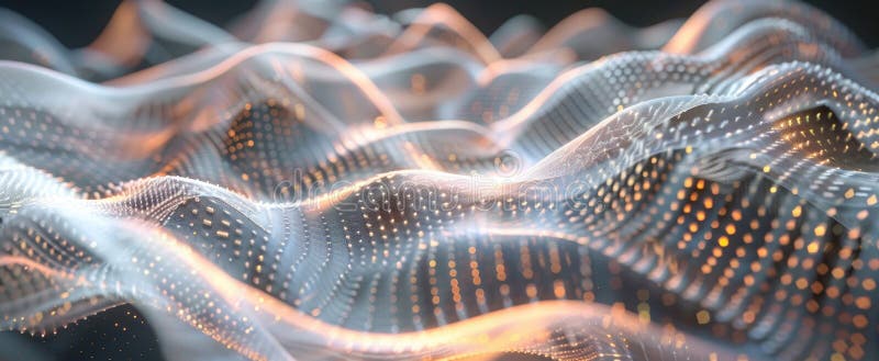 Nano Structure on Black Background, Abstract Waves of Futuristic Light ...