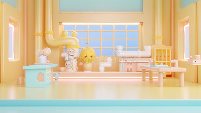 Nano-tech Lab Creating Advanced Materials, Sleek Surfaces, Cool Blue ...